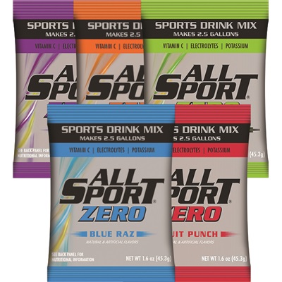 All Sport Zero Sugar Free 2.5 Gallon Powder Drink Mix Variety Pack, 30 ...