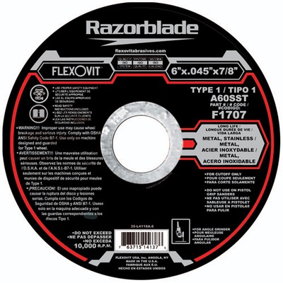 Flexovit Razorblade F1707 60-Grit Alo2 Type 27 Depressed Center Cut-Off ...