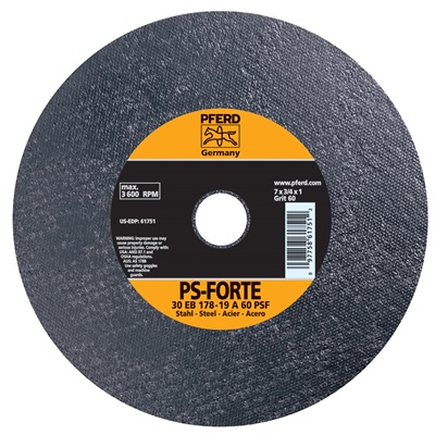 Pferd 61764 8X1x1-1/4"" 36 Grit Aluminum Oxide Bench Grinding Wheel ...