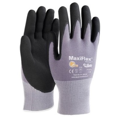 Pip Maxiflex 34-874 Micro-Foam Nitrile Palm Coated Gloves, Black/Gray, Large, 8.7 Inch L 34-874 ...