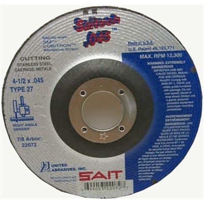 Sait Saitech 22072 Ceramic Alo2 Type 27 Cut-Off Wheel, 4-1/2 Inch X 3/ ...