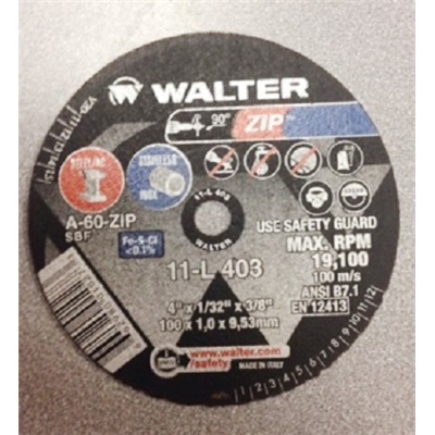 Walter 11-L403 4"X1/32"X3/8" Zip Wheel Cutting Wheel 11L403 WAL11L403 ...